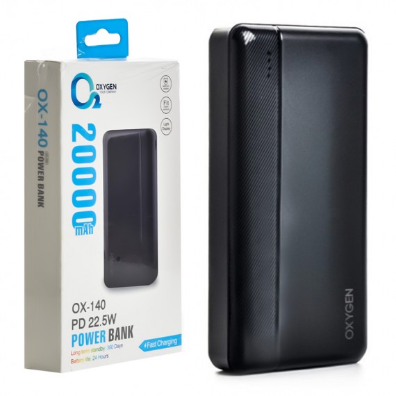 فروش عمده پاوربانک اکسیژن (OXYGEN) مدل OX-140 ظرفیت 20000mAh 22.5W