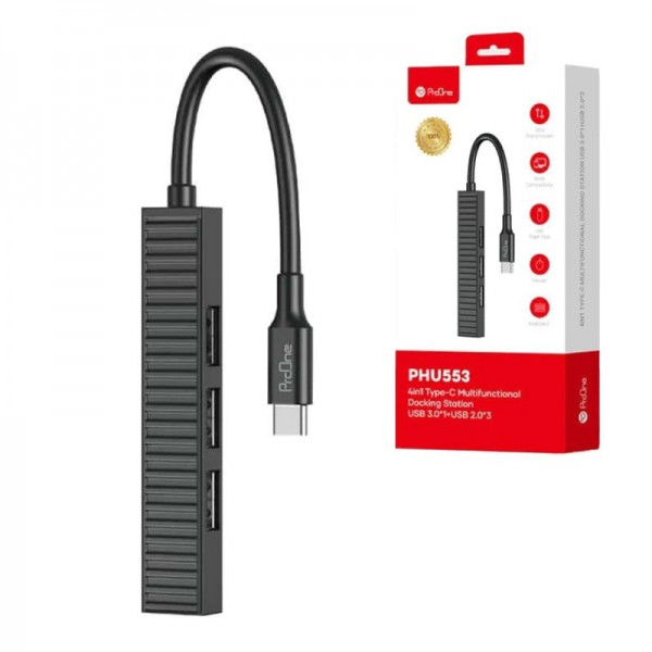 خرید عمده هاب 4 پورت و رابط تایپ سی پرووان (ProOne) مدل PHU553