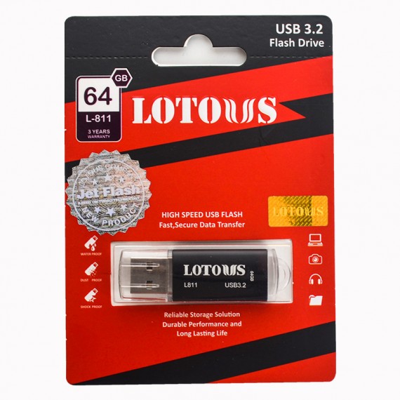 فروش عمده فلش لوتوس (LOTOUS) مدل 64GB L-811 USB3.2 گارانتی لوتوس