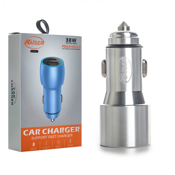 فروش عمده شارژر فندکی 38 وات دو پورت کایزر (KAISER) مدل K-32