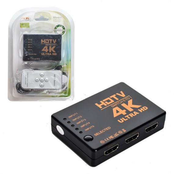 فروش عمده سوئیچ HDMI پورت 1*5 ریموت دار رویال (Royal)