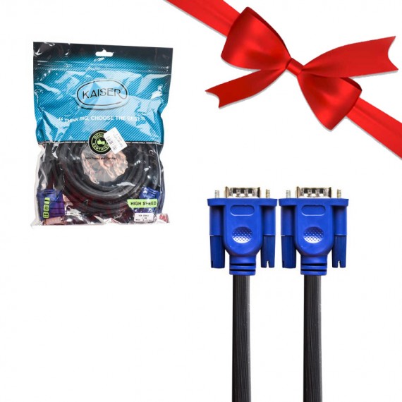 خرید عمده بسته 1+10 کابل (4+3) VGA کایزر (KAISER) طول 5 متر (یک عدد هدیه)