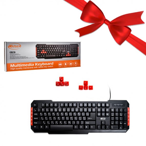 خرید عمده بسته 1+10 کیبورد سیم دار کایزر (KAISER) مدل K-705 (یک عدد هدیه)