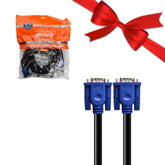 خرید عمده بسته 1+10 کابل (4+3) VGA کایزر (KAISER) طول 10 متر (یک عدد هدیه)