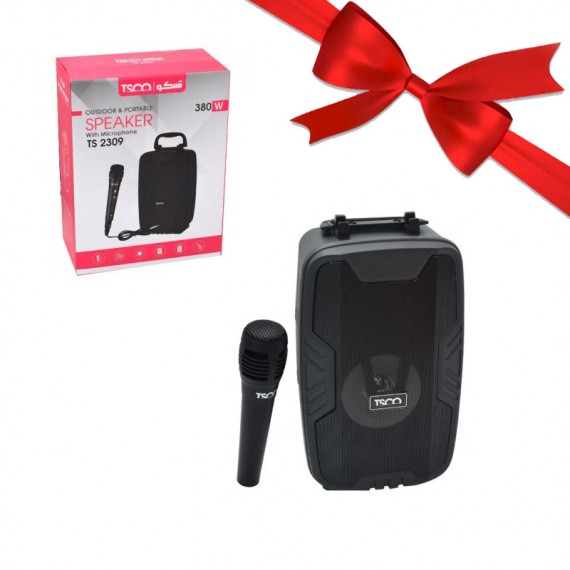 پخش عمده بسته 1+10 اسپیکر بلوتوث فلش و رم خور شارژی تسکو (TSCO) مدل TS 2309 + میکروفن (یک عدد هدیه)