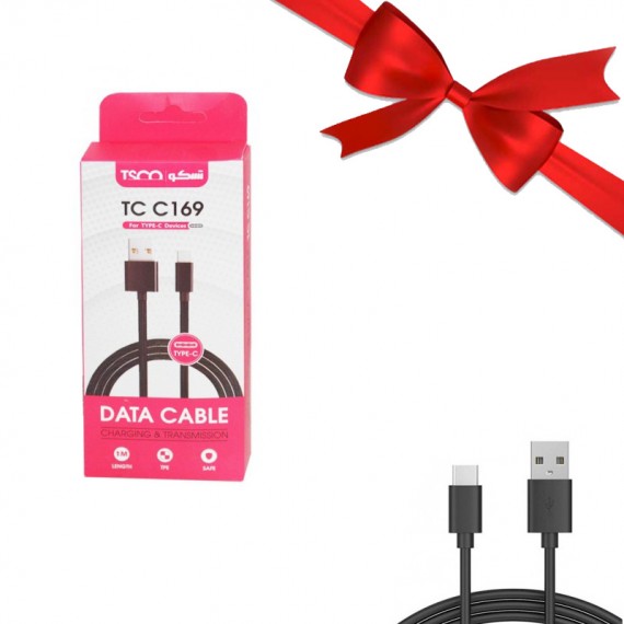 پخش عمده بسته 1+10 کابل تایپ سی (Type-C) تسکو (TSCO) طول 1 متر مدل TC C169 (یک عدد هدیه)
