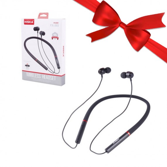 پخش عمده بسته 1+10 هندزفری بلوتوث پشت گردنی هیسکا (HISKA) مدل FX-393 (یک عدد هدیه)