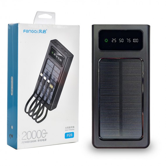 فروش عمده پاوربانک + کابل همراه FenGQi مدل P28 ظرفیت 20000mAh