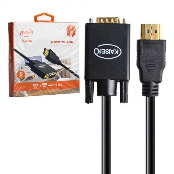 فروش عمده کابل تبدیل HDMI TO VGA کایزر (KAISER) طول 1.8 متر مدل K-626