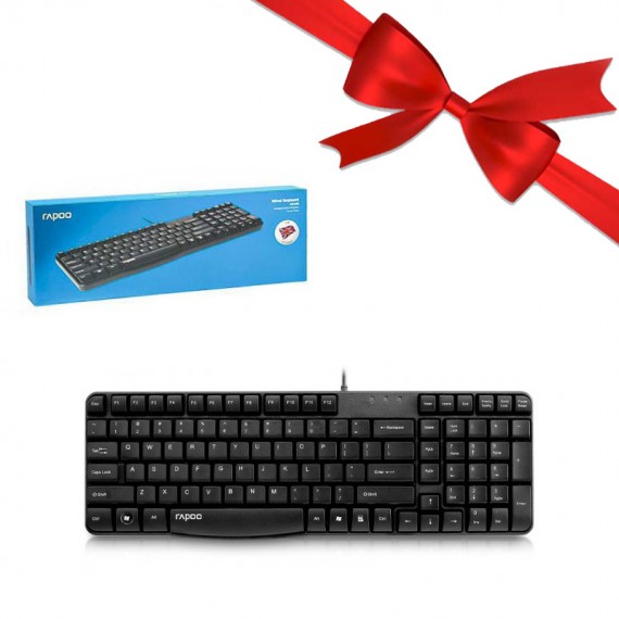 فروش عمده بسته 1+10 کیبورد سیم دار رپو (RAPOO) مدل N2400 (یک عدد هدیه)