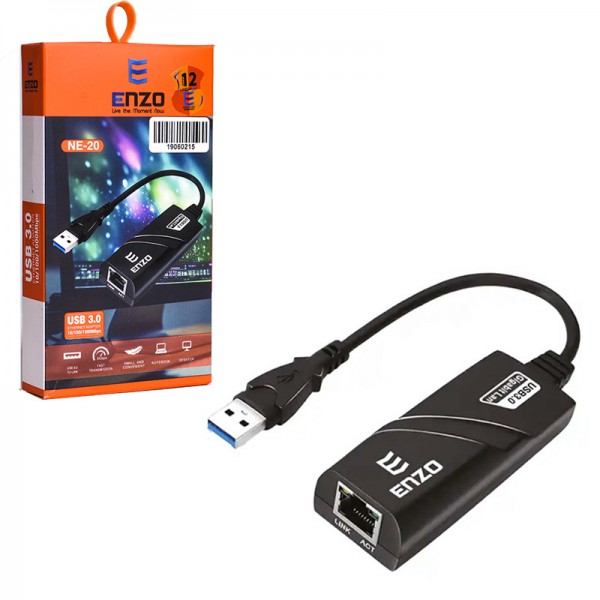 فروش عمده تبدیل RJ45 (Lan) To USB3.0 انزو (ENZO) مدل NE-20