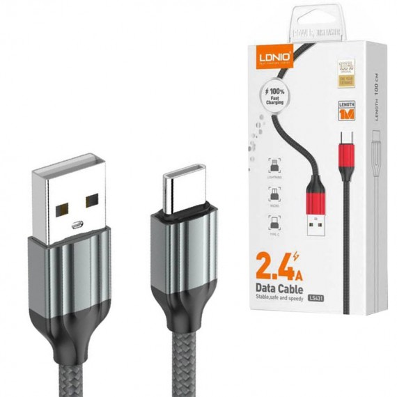 پخش عمده کابل تایپ سی (Type-C) الدینیو (LDNIO) طول 1 متر مدل LS431