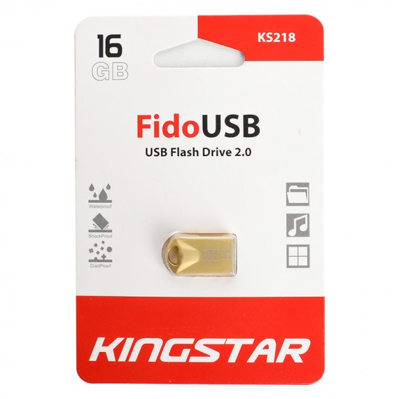 فروش عمده فلش کینگ استار (KingStar) مدل 16GB Fido USB KS218 طلایی