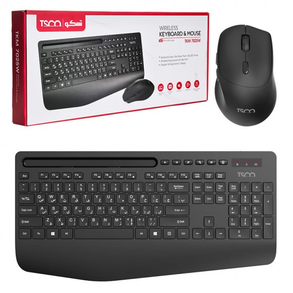 فروش عمده کیبورد و موس بی سیم تسکو (TSCO) مدل TKM 7025W