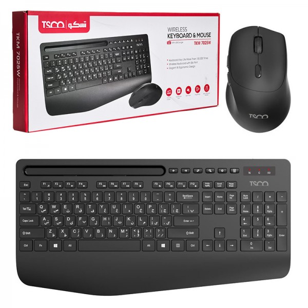 فروش عمده کیبورد و موس بی سیم تسکو (TSCO) مدل TKM 7025W
