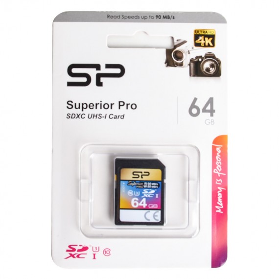 فروش عمده رم دوربین سیلیکون پاور (Silicon Power) مدل 64GB SDXC Superior Pro گارانتی متین