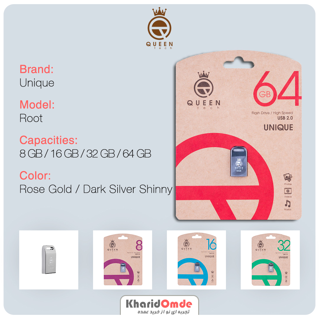 فروش عمده فلش مموری کوئین تک مدل Unique ظرفیت 64 گیگ